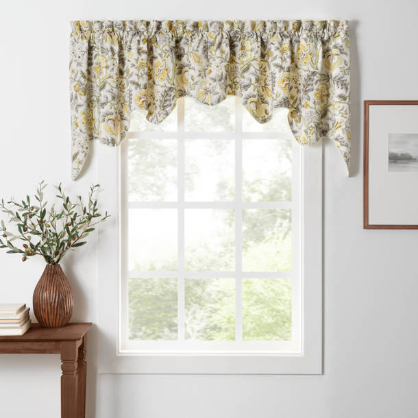 Ellis Curtain Regency Floral Cotton Tailored 50'' W Window Valance | Wayfair